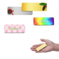China Coated Sublimation Aluminum Name Tag Custom Print Name Badge Pin Clips for sale