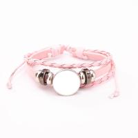 China Valentine's Gift Jewelry Leather Cuff Bracelet Handmade Jewelry Men and Women Sublimation Leather Bracelet for sale