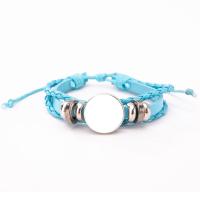 China Valentine's Gift Jewelry Leather Cuff Bracelet Handmade Jewelry Men and Women Sublimation Leather Bracelet for sale