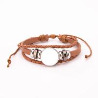China Valentine's Gift Jewelry Leather Cuff Bracelet Handmade Jewelry Men and Women Sublimation Leather Bracelet for sale