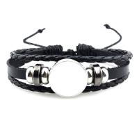 China Valentine's Gift Jewelry Leather Cuff Bracelet Handmade Jewelry Men and Women Sublimation Leather Bracelet for sale