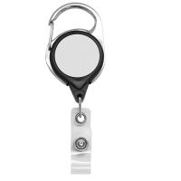 China Fancy Carabiner Sublimation badge reels retractable Yoyo Reel Clip With PVC ID Strap For Employee Badge Holding for sale