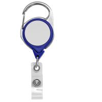 China Fancy Carabiner Sublimation badge reels retractable Yoyo Reel Clip With PVC ID Strap For Employee Badge Holding for sale