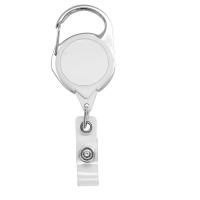 China Fancy Carabiner Sublimation badge reels retractable Yoyo Reel Clip With PVC ID Strap For Employee Badge Holding for sale