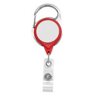 China Fancy Carabiner Sublimation badge reels retractable Yoyo Reel Clip With PVC ID Strap For Employee Badge Holding for sale