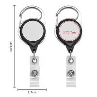 China Fancy Carabiner Sublimation badge reels retractable Yoyo Reel Clip With PVC ID Strap For Employee Badge Holding for sale