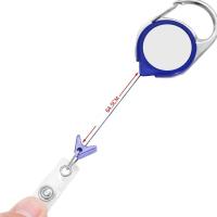 China Fancy Carabiner Sublimation badge reels retractable Yoyo Reel Clip With PVC ID Strap For Employee Badge Holding for sale