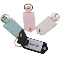 China Custom Leather Key Chain Sublimation Metal Keychain With Printable Aluminum Sheet for sale
