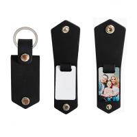 China Custom Leather Key Chain Sublimation Metal Keychain With Printable Aluminum Sheet for sale