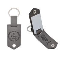 China Custom Leather Key Chain Sublimation Metal Keychain With Printable Aluminum Sheet for sale