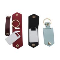 China Custom Leather Key Chain Sublimation Metal Keychain With Printable Aluminum Sheet for sale