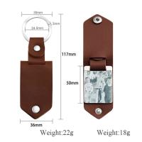 China Custom Leather Key Chain Sublimation Metal Keychain With Printable Aluminum Sheet for sale