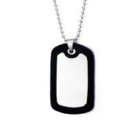 China Customized Stainless Steel Blank Dog Tag Pendant Metal Sublimation Necklace For Diy photo printing for sale