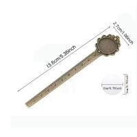 China Sublimation Ruler Bookmark Base Tray Cabochon Base Blanks Settings And Glass Cabochon Cameo DIY Jewelry Making Accessories for sale
