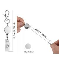 China Anti-Loss Sublimation Blank Metal Retractable Keychain Diy Custom ID Badge Holder With Telescopic Rope for sale