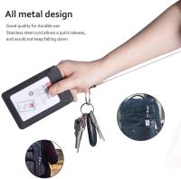 China Anti-Loss Sublimation Blank Metal Retractable Keychain Diy Custom ID Badge Holder With Telescopic Rope for sale