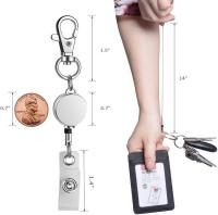 China Anti-Loss Sublimation Blank Metal Retractable Keychain Diy Custom ID Badge Holder With Telescopic Rope for sale