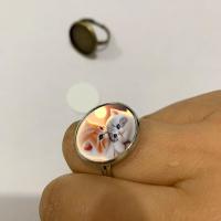 China Blank Round Sublimation Ring Jewelry With Printable Aluminum Sheet for sale