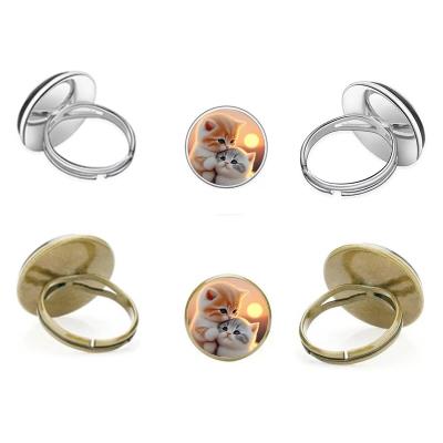 China Blank Round Sublimation Ring Jewelry With Printable Aluminum Sheet for sale