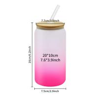 China DIY Fun Sublimation Gradient Cola Can 16oz Large Capacity Straw Cup Glass Jar For Cold Drinks for sale