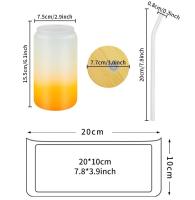 China DIY Fun Sublimation Gradient Cola Can 16oz Large Capacity Straw Cup Glass Jar For Cold Drinks for sale