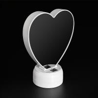 China Heart Shape Sublimation Magic Mirror Blanks Photo Frame Small Sublimation Light Magic Mirror Photo Frame Led for sale