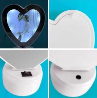 China Heart Shape Sublimation Magic Mirror Blanks Photo Frame Small Sublimation Light Magic Mirror Photo Frame Led for sale