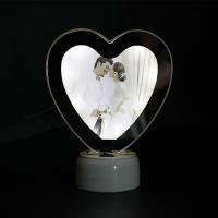 China Heart Shape Sublimation Magic Mirror Blanks Photo Frame Small Sublimation Light Magic Mirror Photo Frame Led for sale