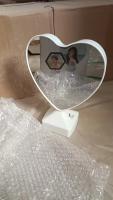 China Heart Shape Sublimation Magic Mirror Blanks Photo Frame Small Sublimation Light Magic Mirror Photo Frame Led for sale