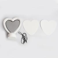China Heart Shape Magic Mirror Sublimation Blank Photo Frame Custom Led Magic Mirror Photo Frame for sale
