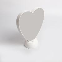 China Heart Shape Magic Mirror Sublimation Blank Photo Frame Custom Led Magic Mirror Photo Frame for sale