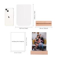 China Sublimation Led Acrylic Photo Frame Blanks Wood Base Acrylic Picture Frames Lamp Custom Printing for sale
