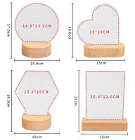 China Sublimation Led Acrylic Photo Frame Blanks Wood Base Acrylic Picture Frames Lamp Custom Printing for sale