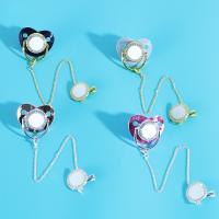 China Custom Silicone Infant Nipple Luxury Baby Bling Blank Sublimation Pacifiers Clips for sale