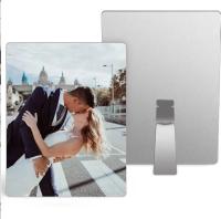 China Diy Sublimation Metal Photo Frame With Printable Metal Stand Custom Aluminium Picture Frames for sale