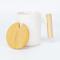 China Sublimation Ceramic 11oz White Beige Mug Blanks Matte Glossy Coffee Cups Mugs Blank With Spoon Lid for sale