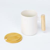 China Sublimation Ceramic 11oz White Beige Mug Blanks Matte Glossy Coffee Cups Mugs Blank With Spoon Lid for sale