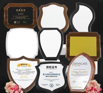 China Personalized Logo Sublimation Memorial Souvenir Wooden Honor Medal Blank Trophy Shields And Awards Plaque for sale