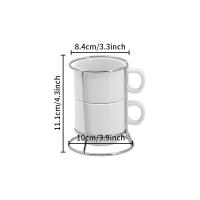 China Sublimation Blank Stackable Mug Set Cute Heat Transfer Coffee Mugs Custom Set Of 4 Mug With Metal Rack for sale