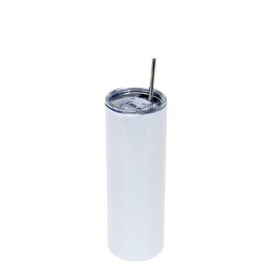 China Blank Stainless Steel 20 Oz Sublimation Tumbler With Straw Bulk Skinny Straight for sale