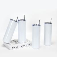 China Blank Stainless Steel 20 Oz Sublimation Tumbler With Straw Bulk Skinny Straight for sale