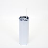 China Blank Stainless Steel 20 Oz Sublimation Tumbler With Straw Bulk Skinny Straight for sale