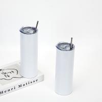 China Blank Stainless Steel 20 Oz Sublimation Tumbler With Straw Bulk Skinny Straight for sale