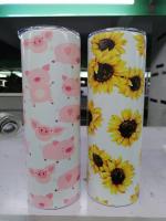 China Blank Stainless Steel 20 Oz Sublimation Tumbler With Straw Bulk Skinny Straight for sale