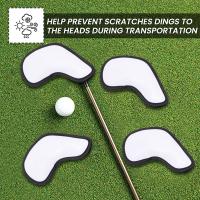 China Customizable PU Leather Anti-Scratch Golf Club Covers Sublimation Blank Golf Wedge Iron Head Cover for sale