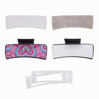 China Personalized Claw Clip Double Sided Printing Plastic Colored Blank Sublimation Hair Clip With Printable Leather Sheet for sale