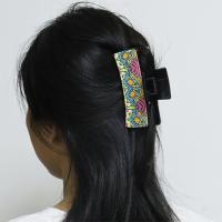 China Personalized Claw Clip Double Sided Printing Plastic Colored Blank Sublimation Hair Clip With Printable Leather Sheet for sale