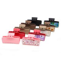 China Personalized Claw Clip Double Sided Printing Plastic Colored Blank Sublimation Hair Clip With Printable Leather Sheet for sale