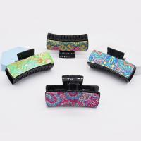 China Personalized Claw Clip Double Sided Printing Plastic Colored Blank Sublimation Hair Clip With Printable Leather Sheet for sale