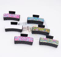 China Personalized Claw Clip Double Sided Printing Plastic Colored Blank Sublimation Hair Clip With Printable Leather Sheet for sale